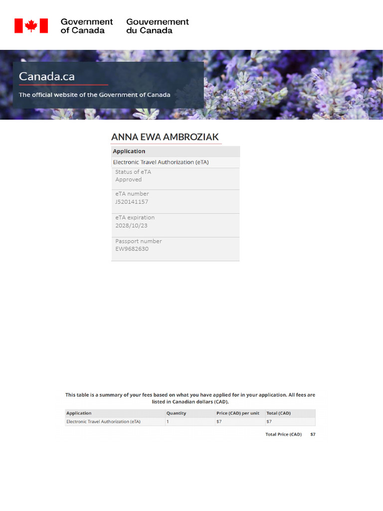 ETA Certificate | PDF
