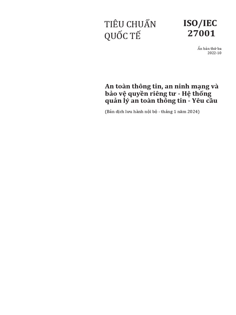 ISO - IEC - 27001 - 2022 (V) - Bandich - 01 - 2024 | PDF