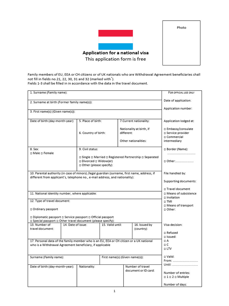 National Visa Application Form New en | PDF