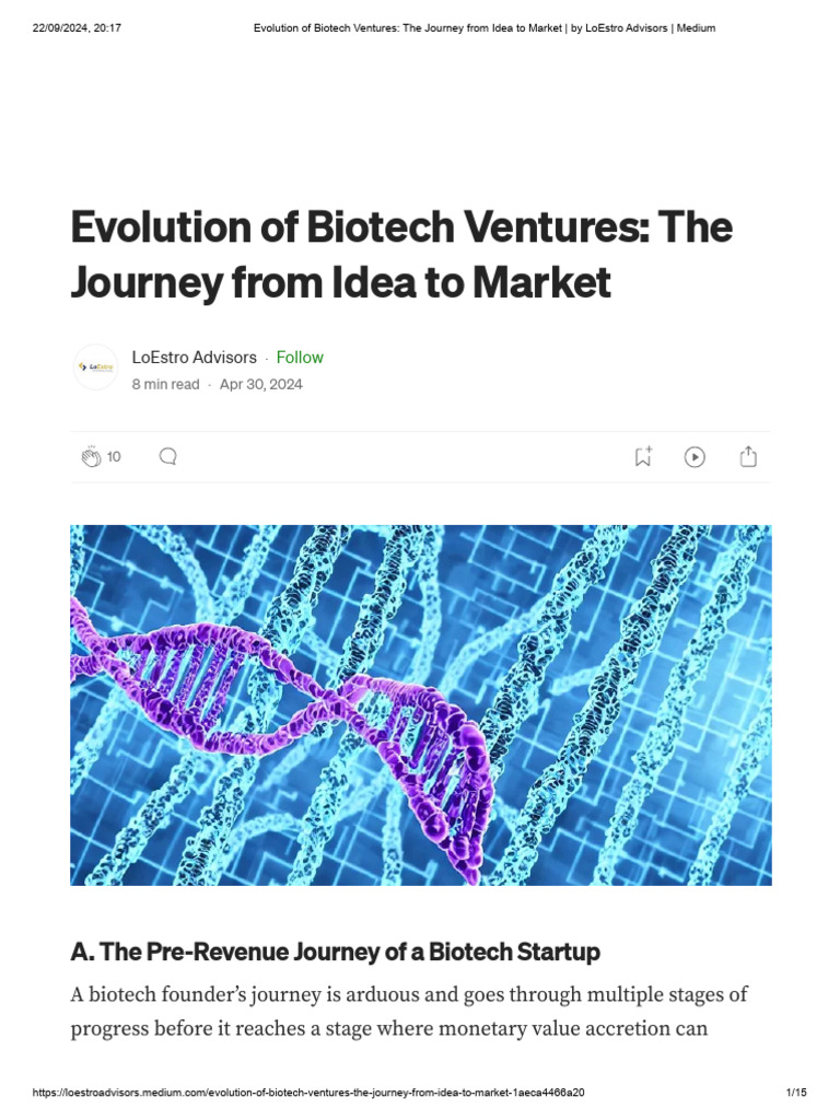 Evolution of Biotech Ventures - The Journey From Idea To Market - by ...