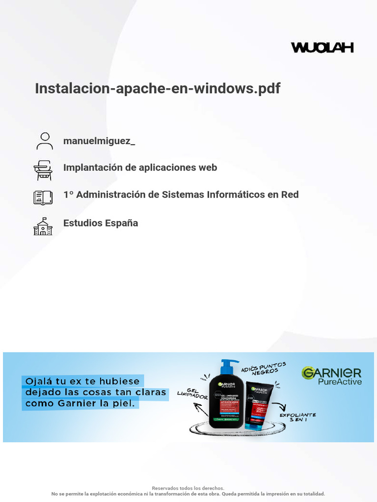 Wuolah Free Instalacion Apache en Windows | PDF