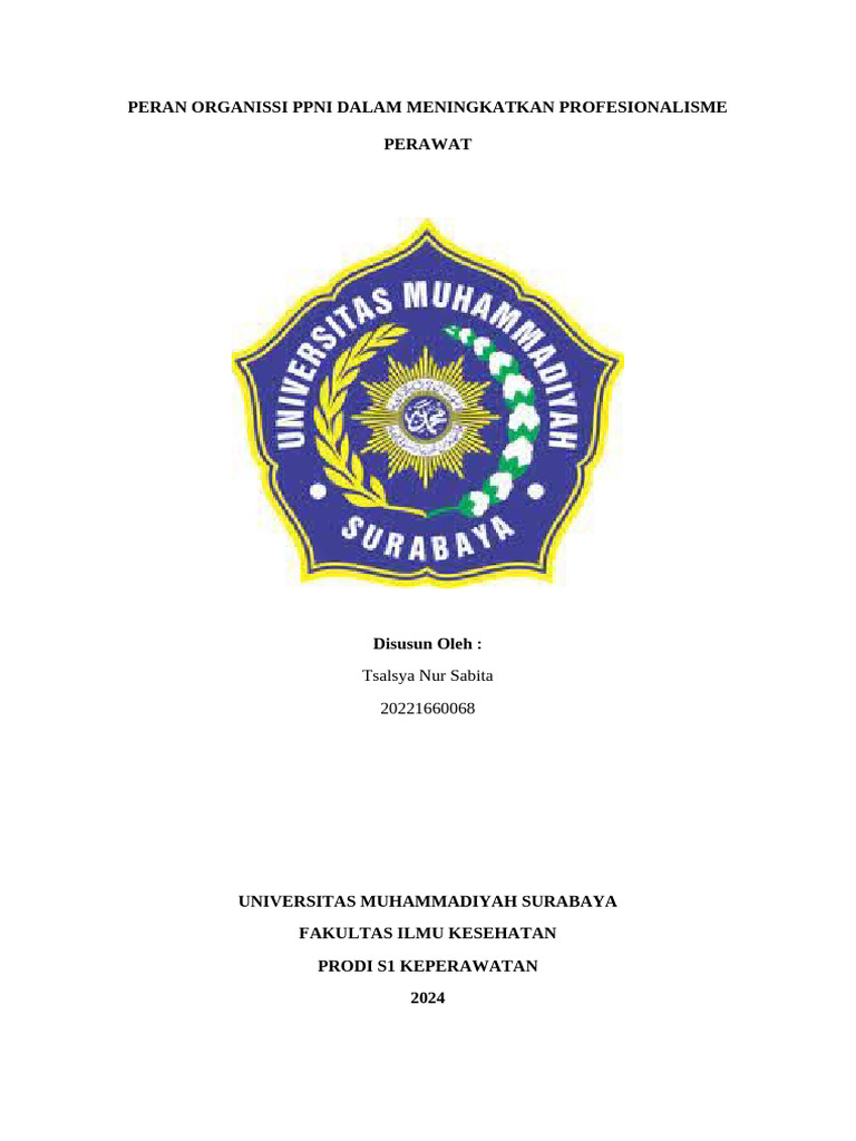 Peran Organissi Ppni Dalam Meningkatkan Profesionalisme Perawat | PDF