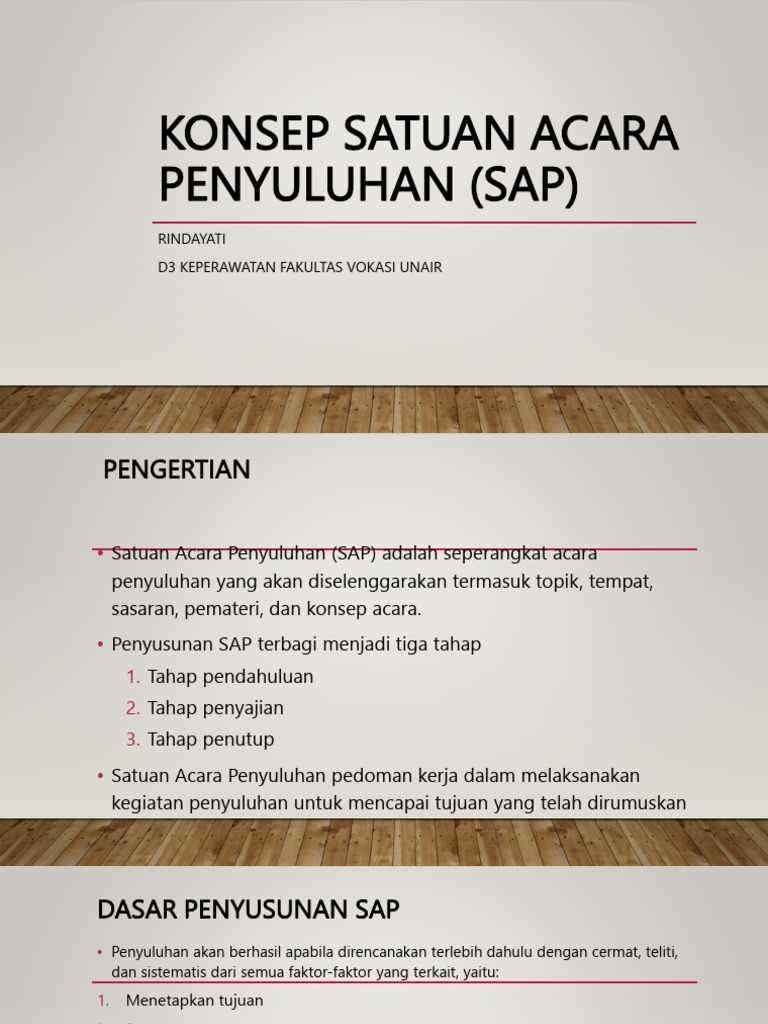 Konsep Satuan Acara Penyuluhan (Sap) | PDF