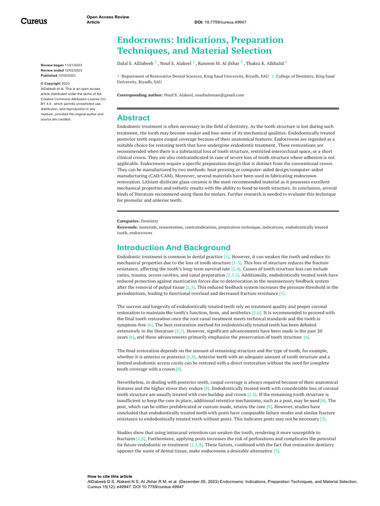 Endocrown | PDF