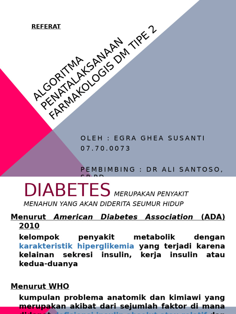 Algoritma Penatalaksanaan DM Tipe 2 | PDF
