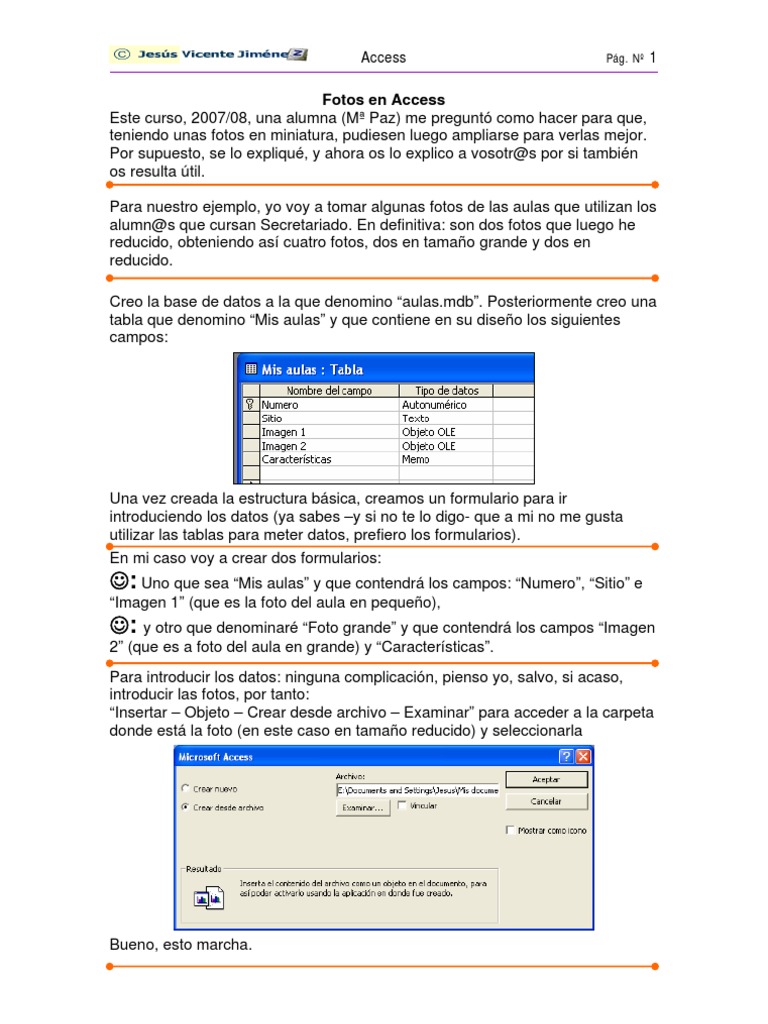 Insertar y Ampliar Imágenes en Access | PDF | Informática | Software