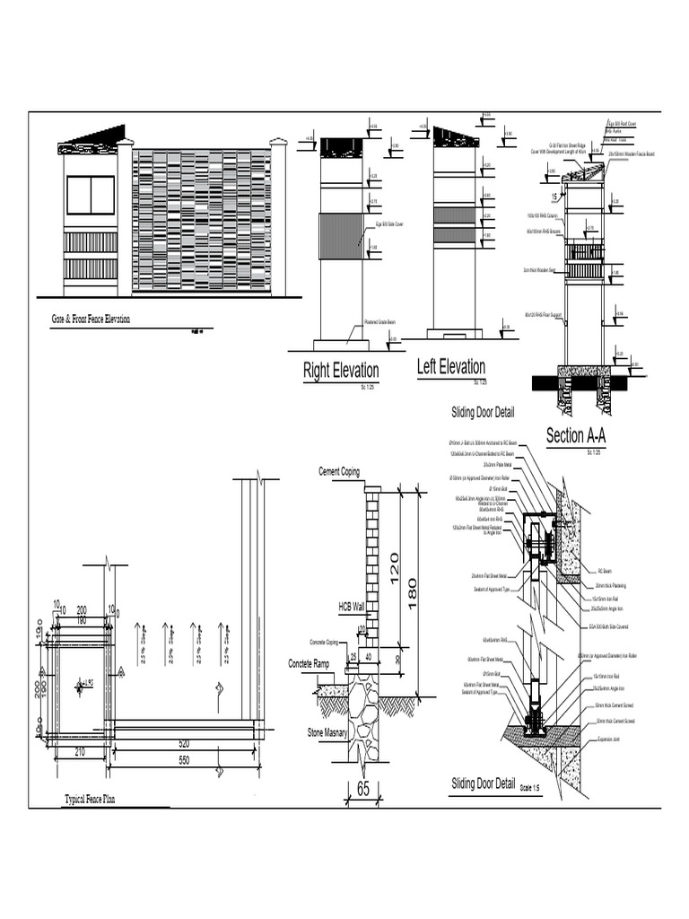 Sliding Gate Detail Drawing | PDF