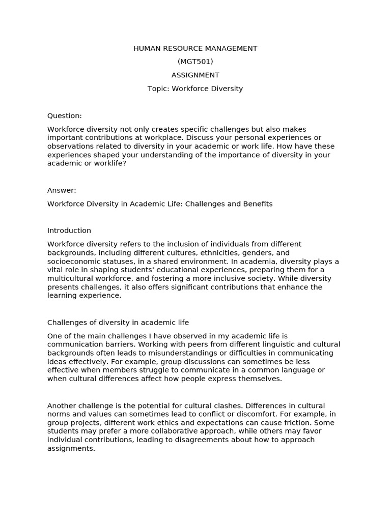 Assignment 01 HUMAN RESOURCE MANAGEMENT | PDF