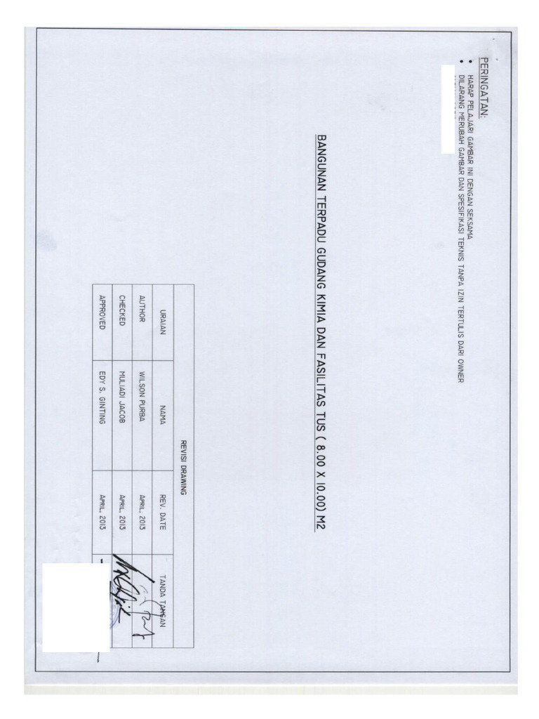 Bangunan Terpadu Gudang Kimia Dan Fasilitas TUS-No Logo | PDF