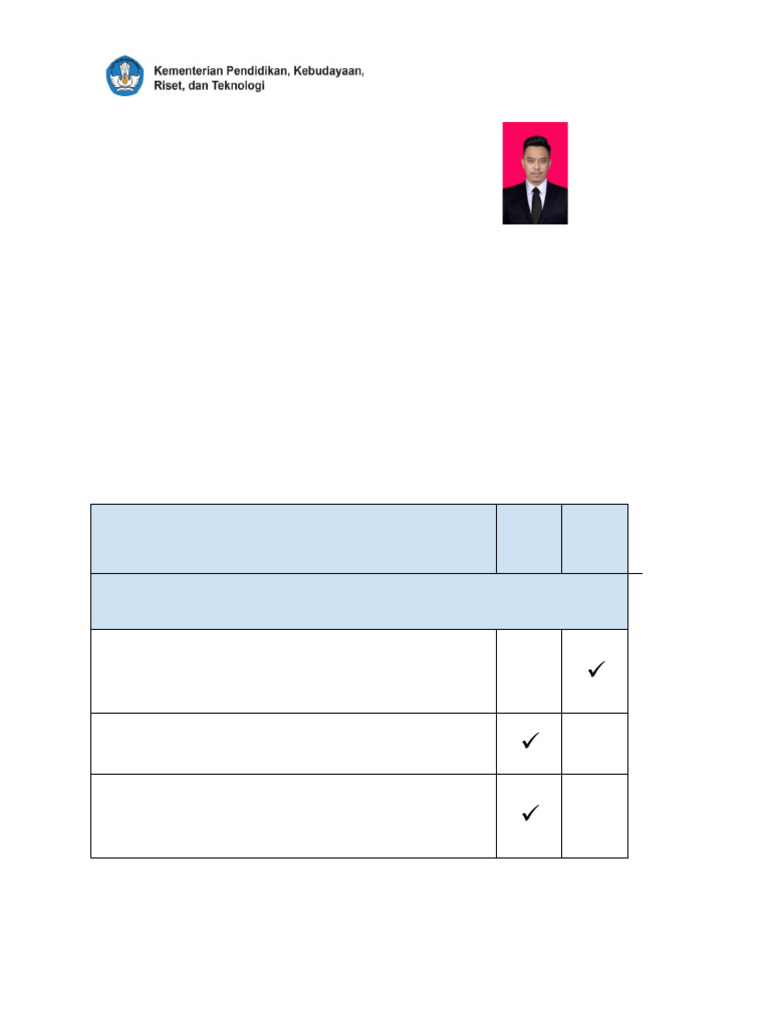 Tugas Ryan PPA Umum Topik 1 Teks 3 Tabel 1.2 Rubrik Checklist Perancangan Pembelajaran Dengan ...