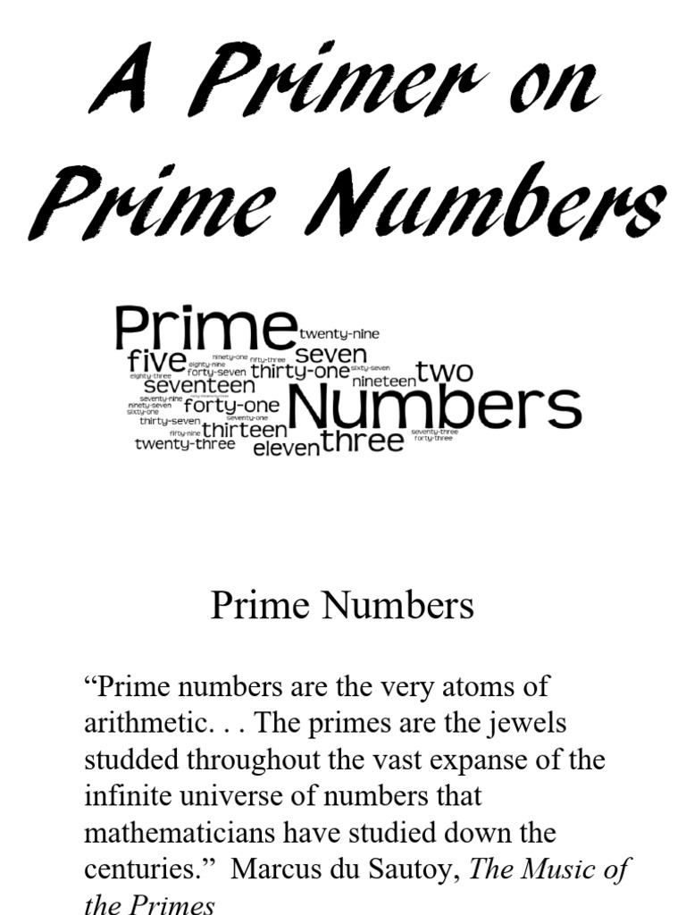 A Primer On Prime Numbers | PDF