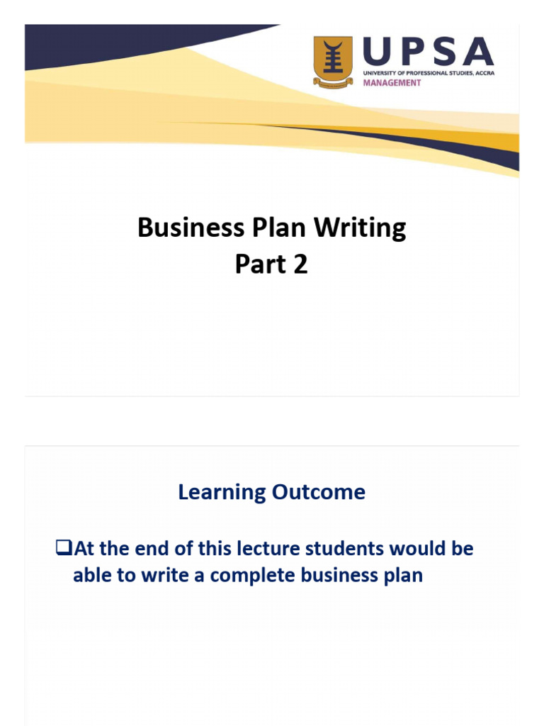 WEEK 9 Business Plan Part 2 | PDF