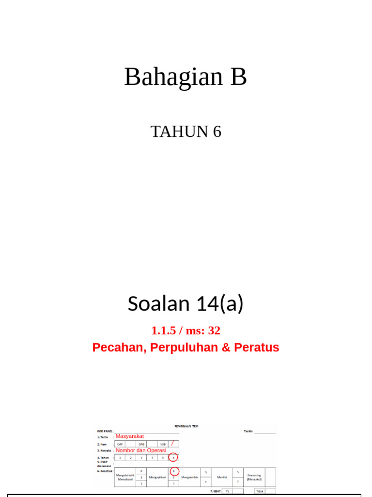 Jsi Bahagian B (Tahun 6) Latihan | PDF
