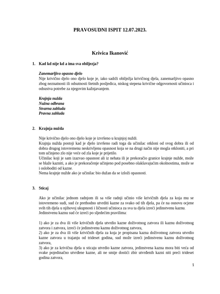 12.07.2023. Pravosudni Ispit | PDF