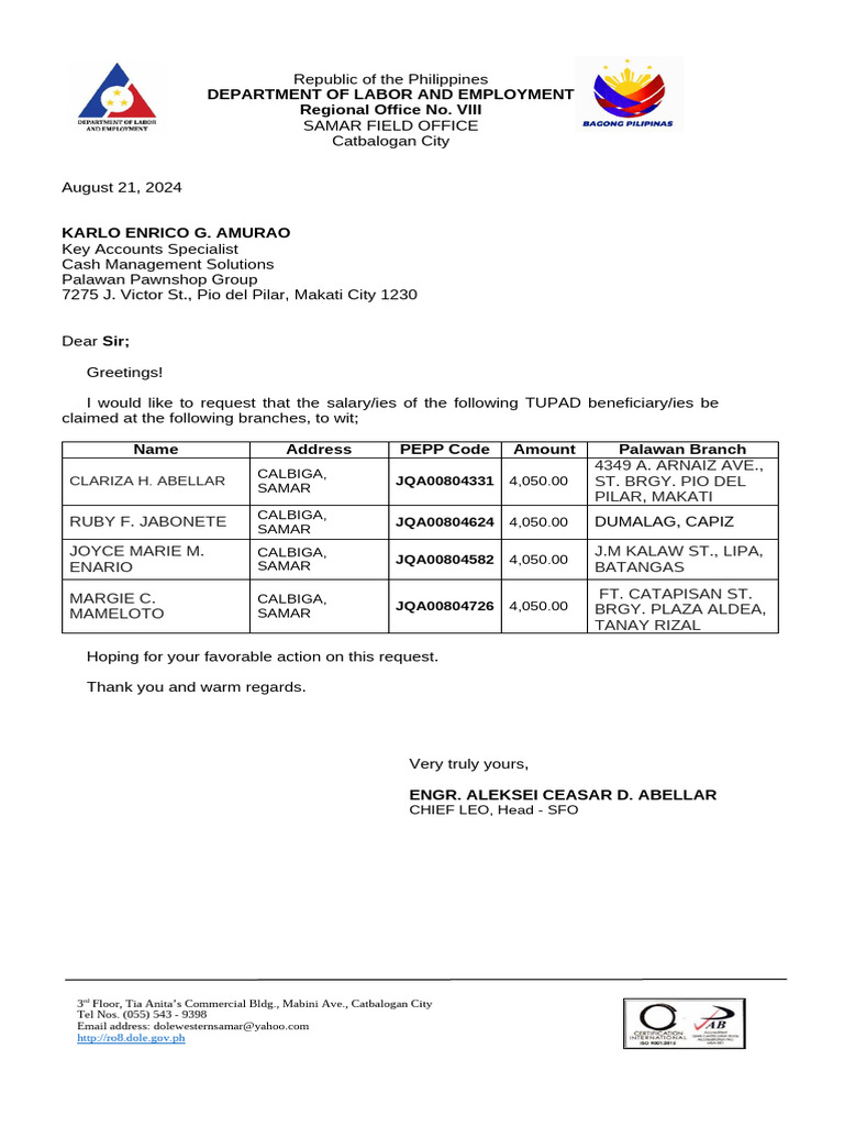 Letter Request | PDF