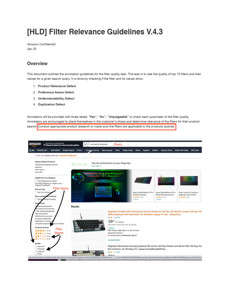 (HLD) Filter Relevance Guidelines V.4.3 - MarkedUp - Redacted | PDF