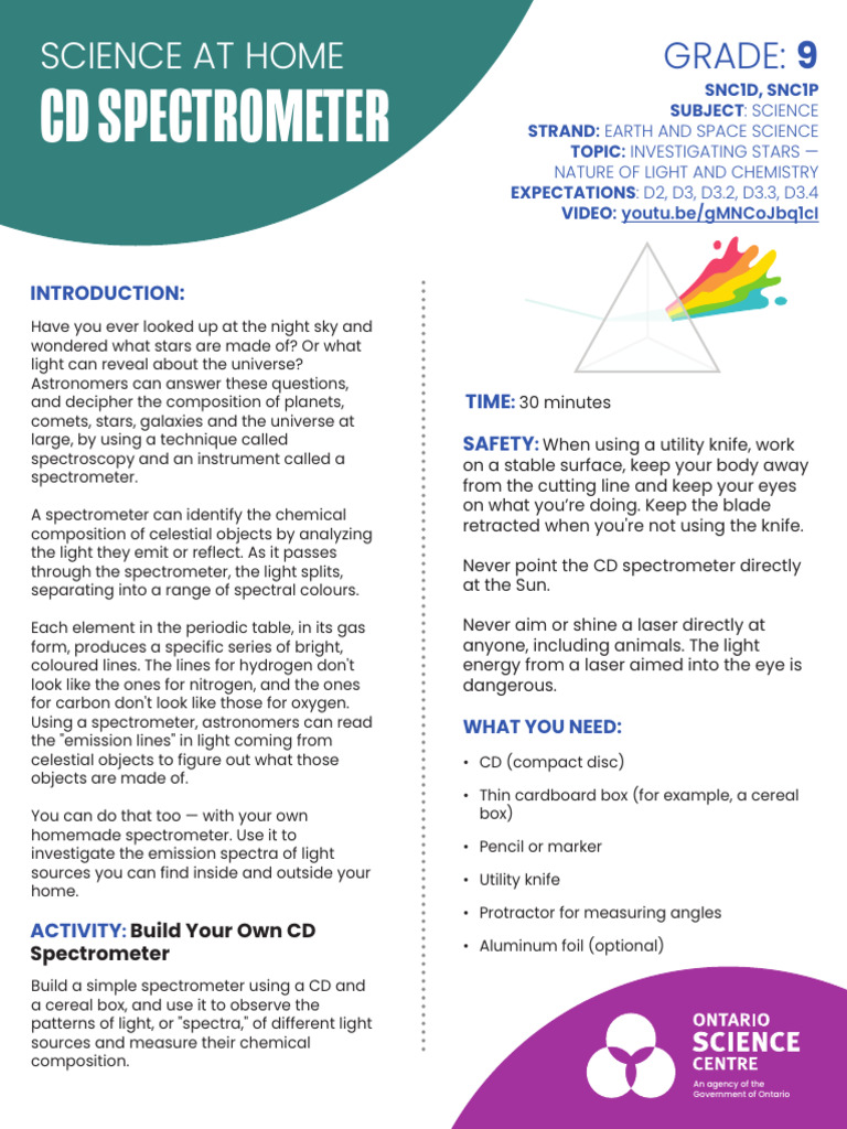 Build a CD Spectrometer for Science | PDF | Spectroscopy | Science ...