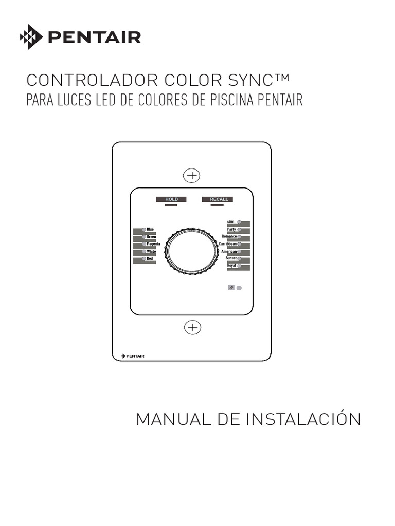 Color Sync Controller Spanish Installation Guide For Pentair Color Led ...