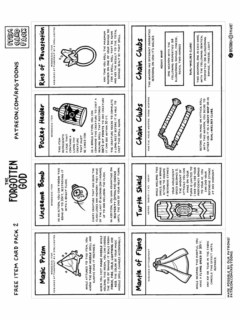 TFG Free Item Card Pack 02 A4 | PDF