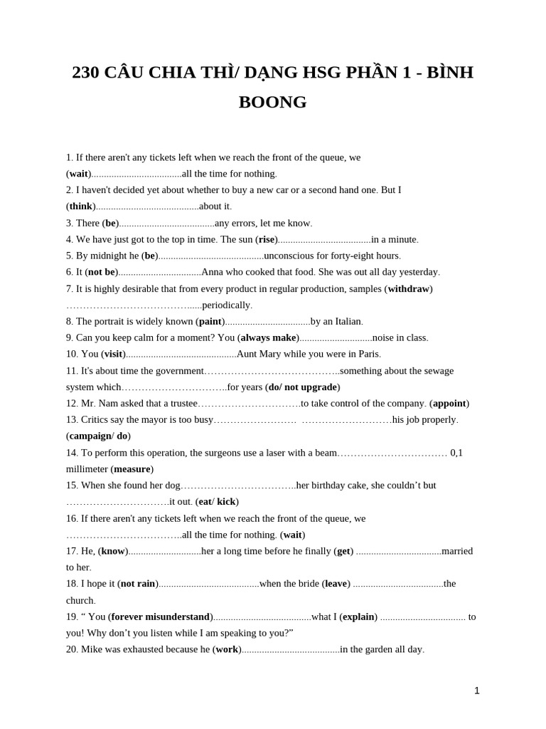 D NG HSG - Bình Boong | PDF