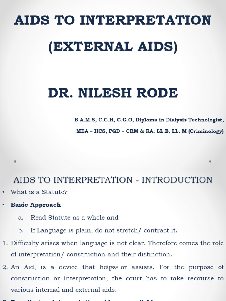 Aids To Interpretation (External Aids) | PDF