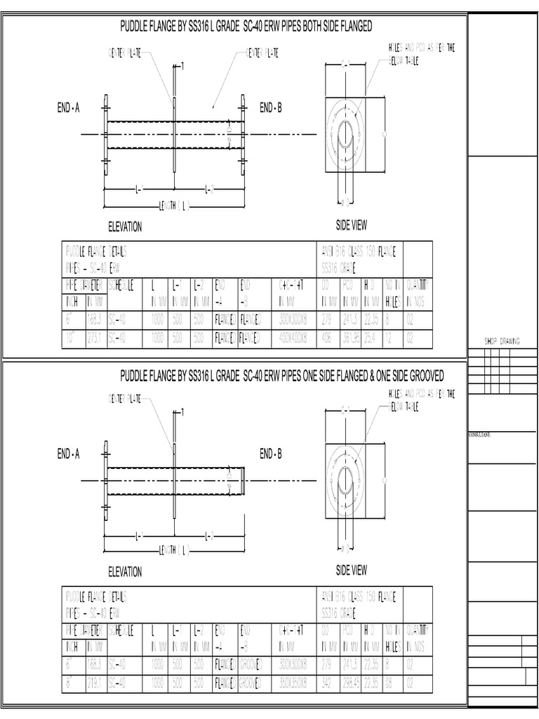 Puddle Flange General Drawings-Model | PDF