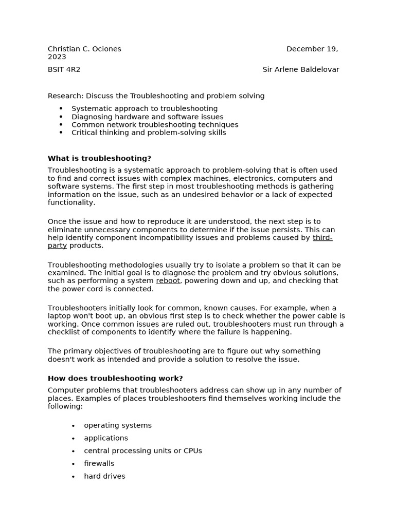 Troubleshooting | PDF