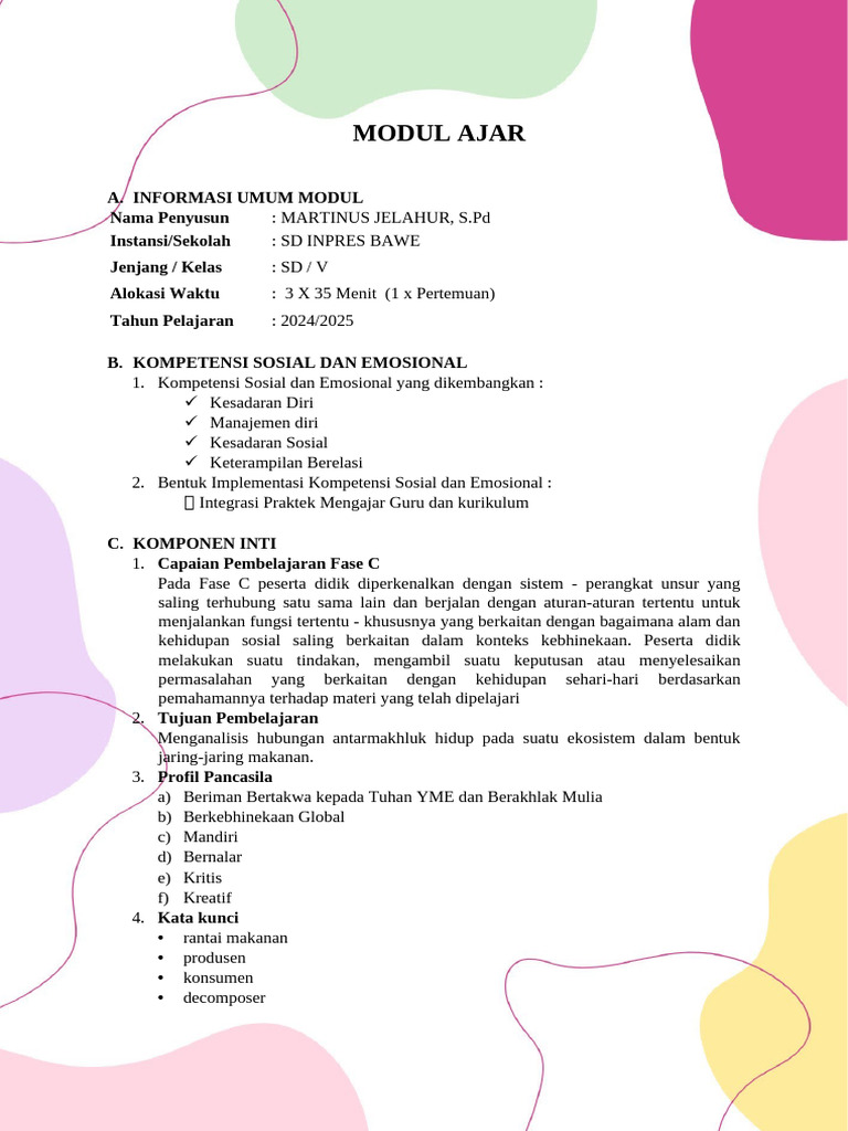 Modul Ajar Observasi Ipas Kelas 5 Pdf