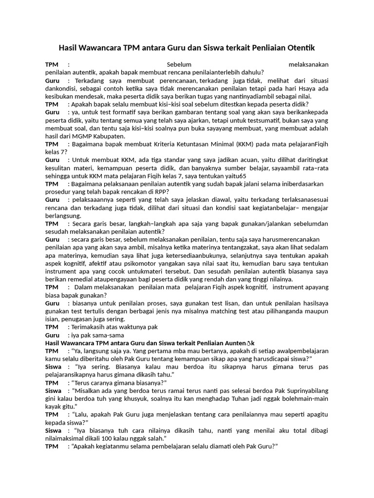 C.4 (1) Hasil Wawancara TPM DG Guru Dan Siswa | PDF