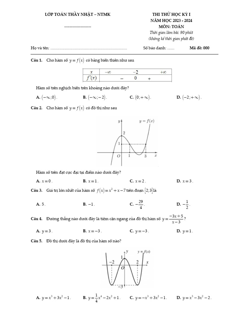 18 12 2023 Thi TH HK1 12A | PDF