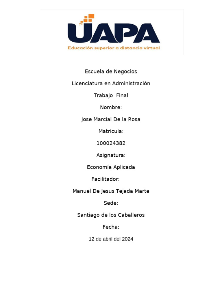 Trabajo Final Economia Aplicada | PDF