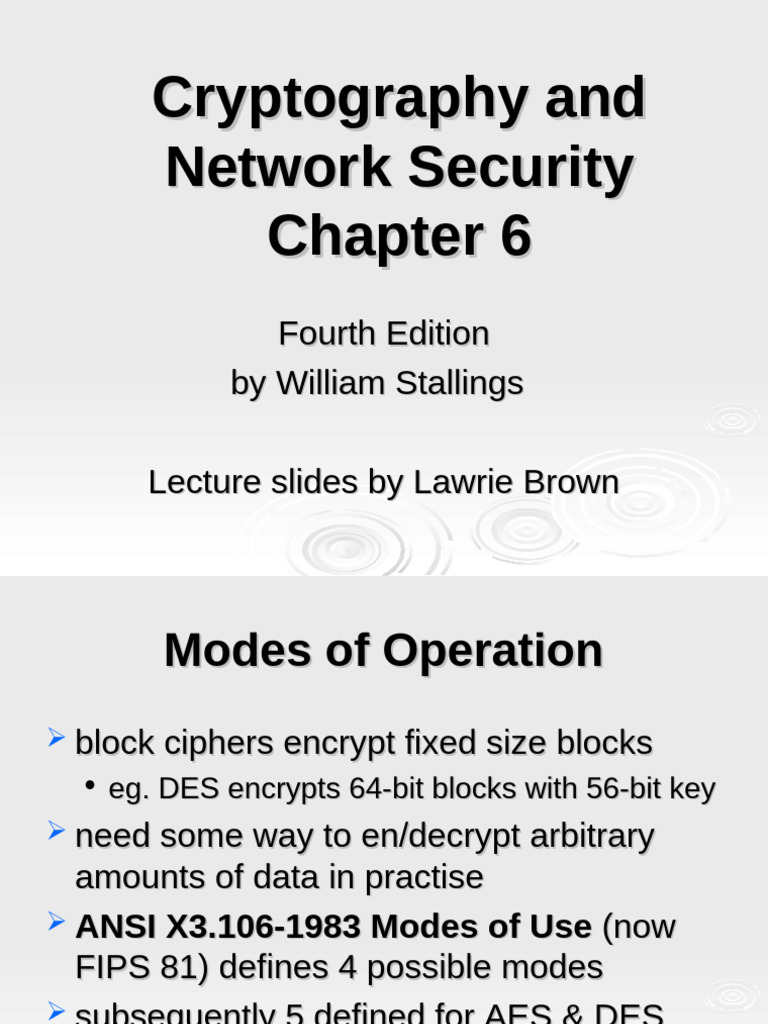 2.5. Block Ciphers Modes of Operation | PDF