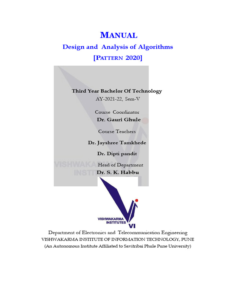 DAA Lab Manual - 2020course - 24-25 | PDF