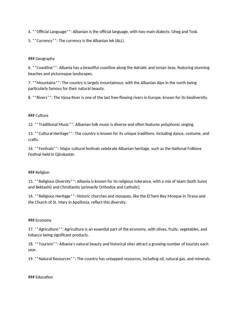 50 Facts About Alb Countries | PDF