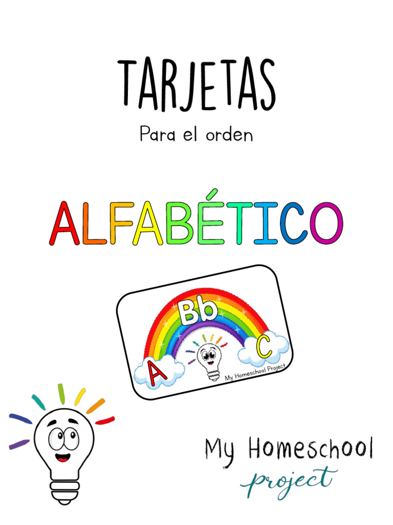 Tarjetas de Orden Alfabético - My Homeschool Project | PDF