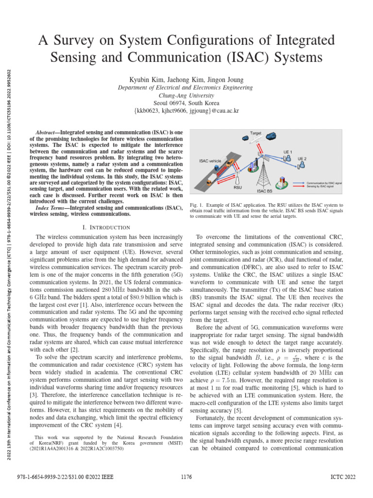 A Survey On System Configurations Of Integrated Sensing And Communication Isac Systems Pdf