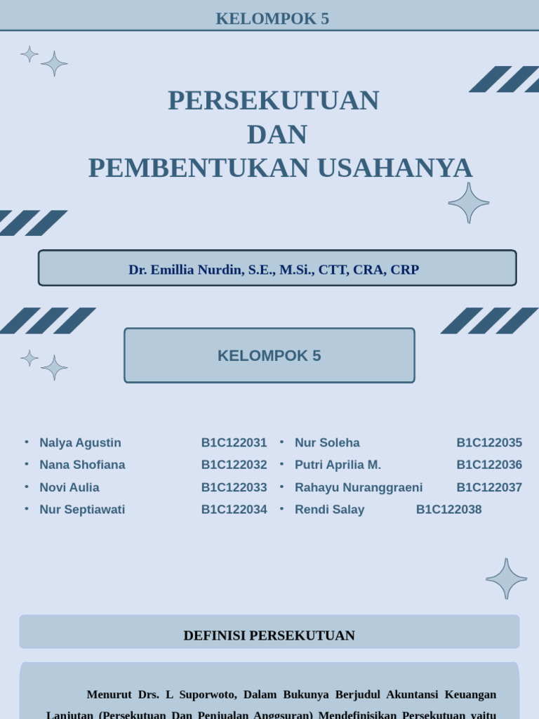 Kelompok 5 - Persekutuan & Pembentukan Dan Usahanya - A | PDF