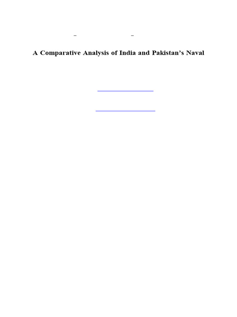 A Comparative Analysis of India and Pakistan's Naval Strategy: (2001 ...