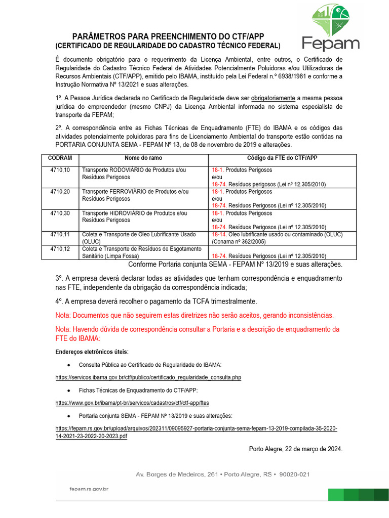 Manual CTF TPP - IBAMA | PDF
