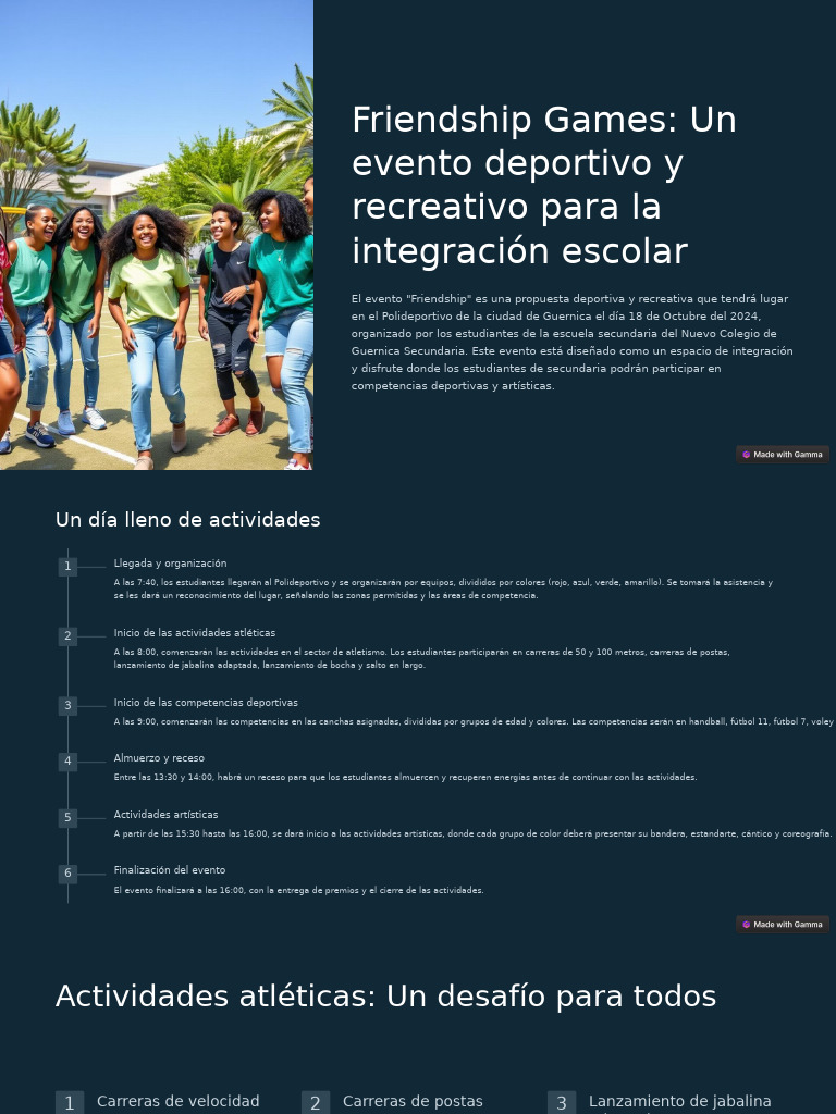 Friendship Games Un Evento Deportivo y Recreativo para La Integracion ...