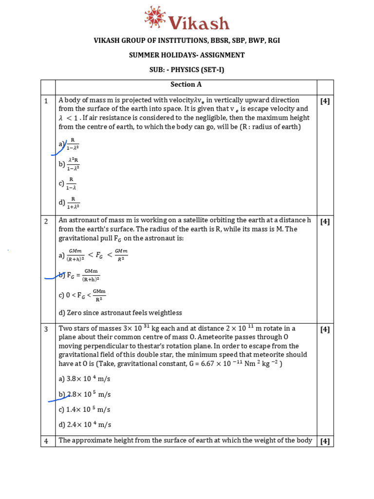 Physics Set I | PDF