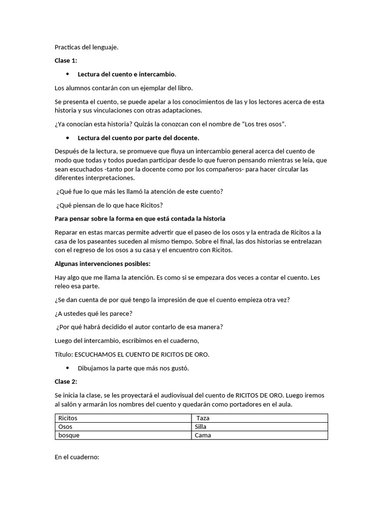 Secuencia Ricitos de Oro | PDF | Ricitos de oro y los tres osos | Osos