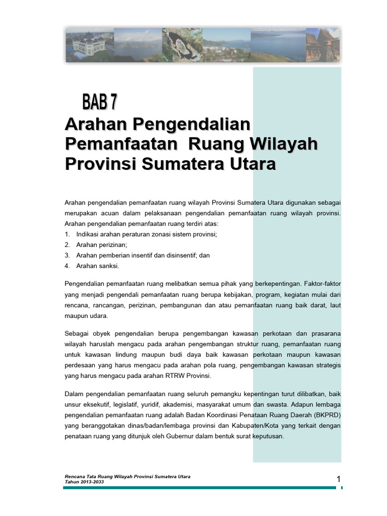 RTRW 2013-2033 Bab-7 Arahan Pengendalian Pemanfaat | PDF