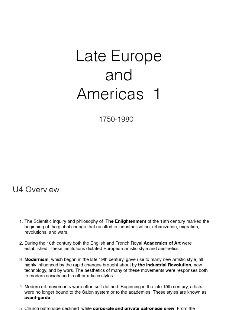 U4.1 Later Europe and Americans | PDF