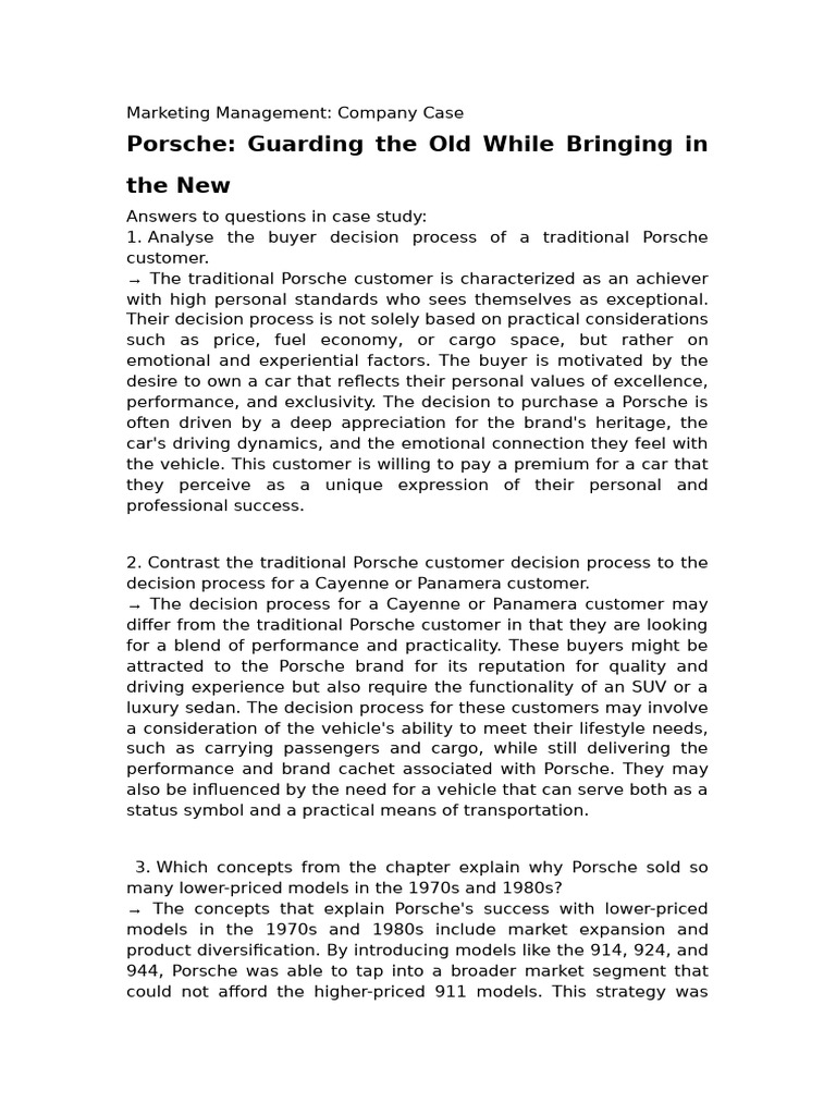 Porsche Case Study - MM | PDF
