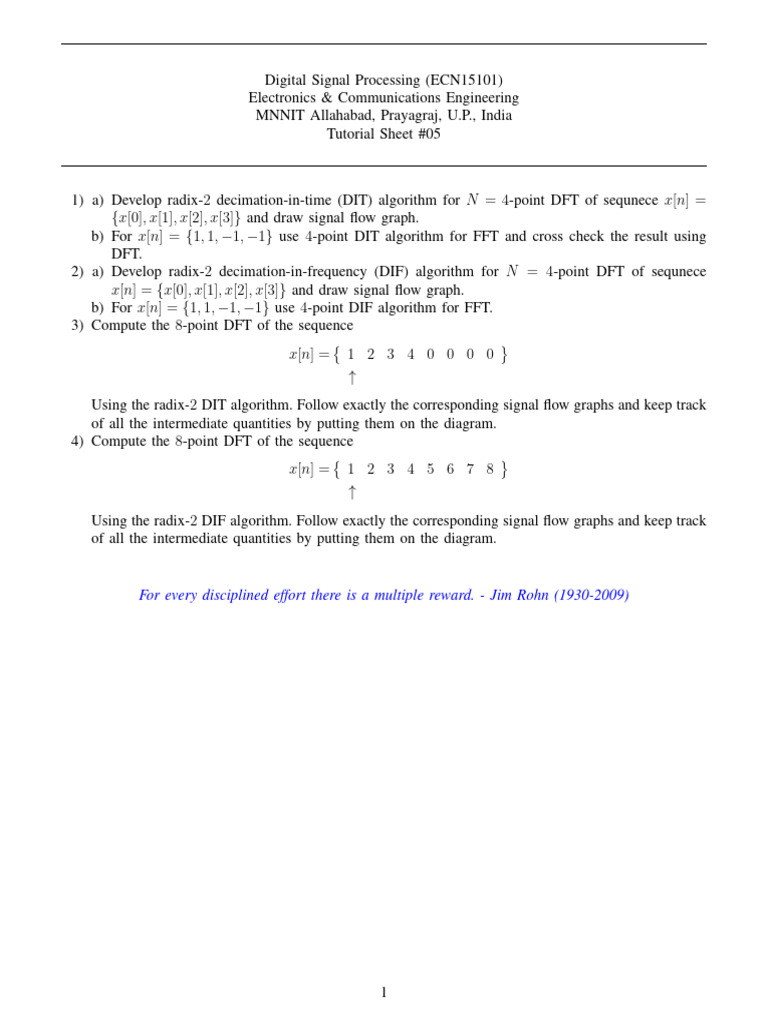 Tut#05 DSP MNNIT | PDF