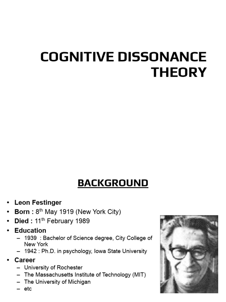 Cognitive Dissonance Theory | PDF