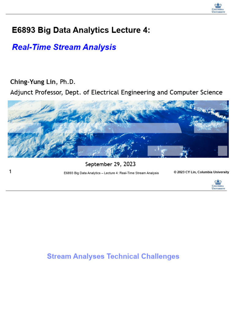 EECS6893 BigDataAnalytics Lecture4 | PDF