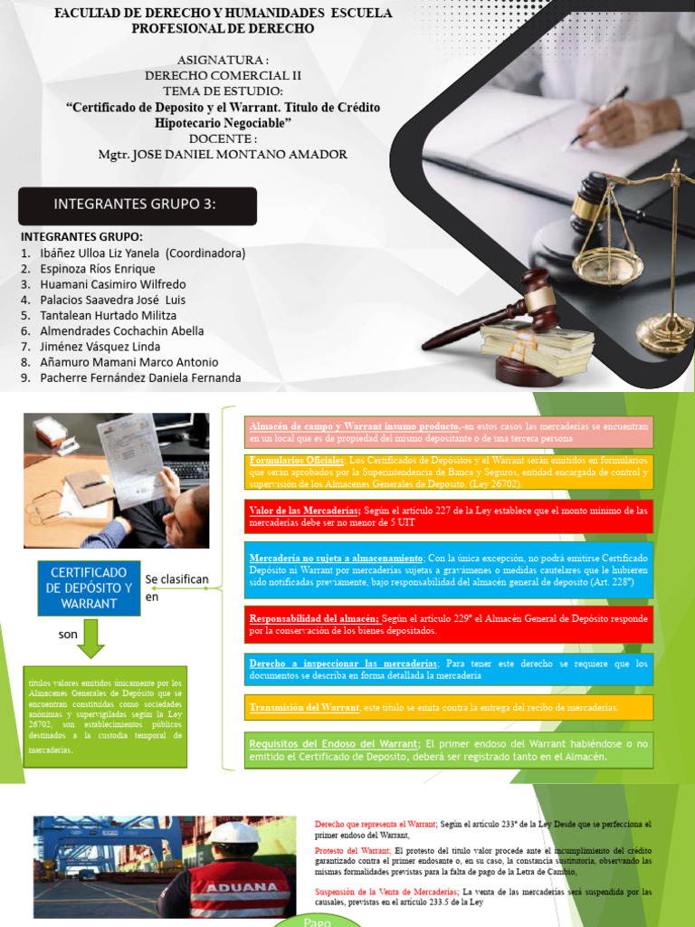 Certificado de Deposito y El Warrant. Titulo de Crédito Hipotecario Negociable - Comprimido | PDF
