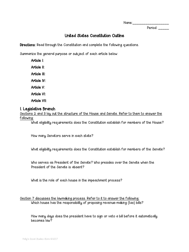 Constitution Outline | PDF